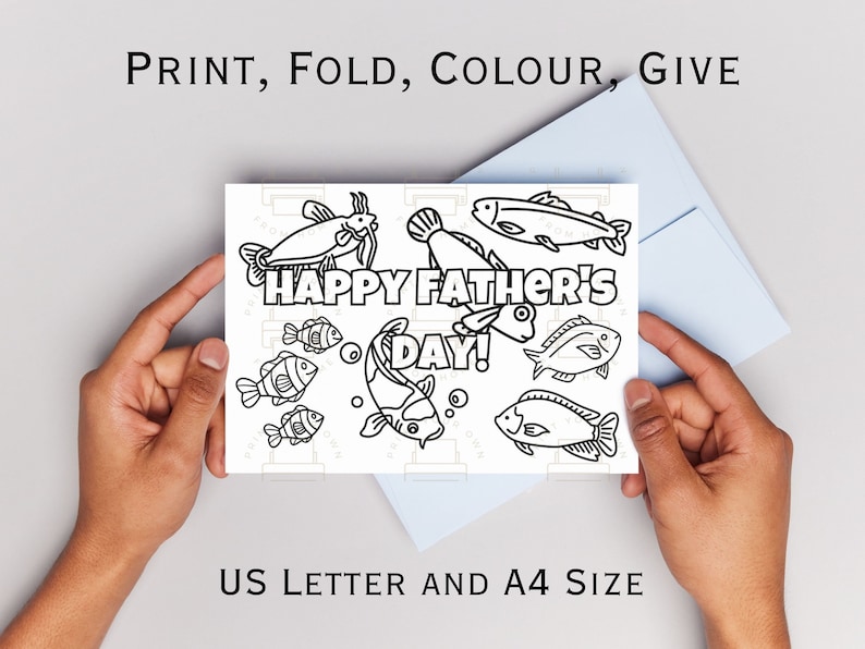 Printable Father's Day Coloring Card Bundle, Dad Gift Diy Card Fathers ...