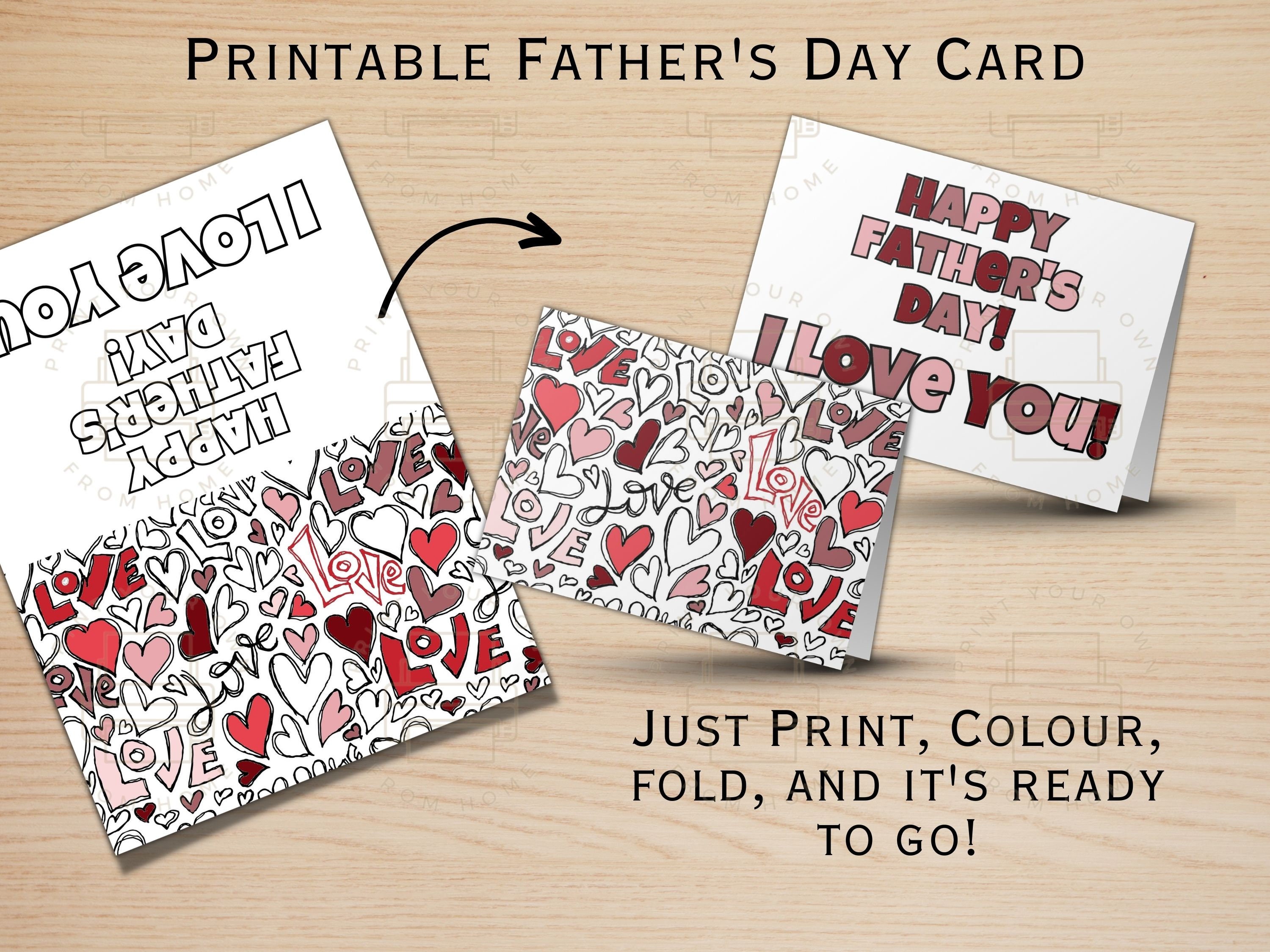 Buy Printable Father's Day Coloring Card Dad Gift Diy Card Fathers Day ...