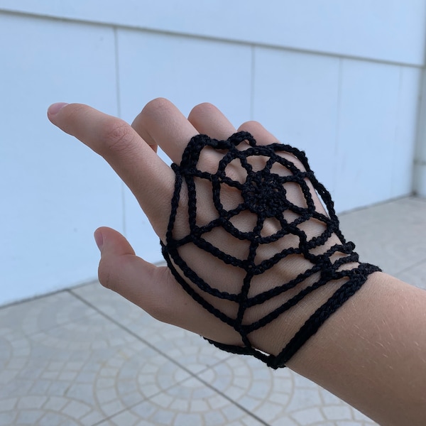 Fingerless Gloves Spider Web - Etsy