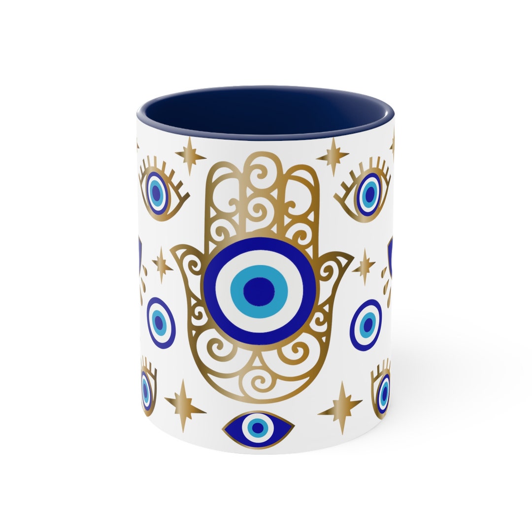 Evil Eye Coffee Mug, No Bad Vibes, Spiritual Gifts for Her or Him, Evil ...