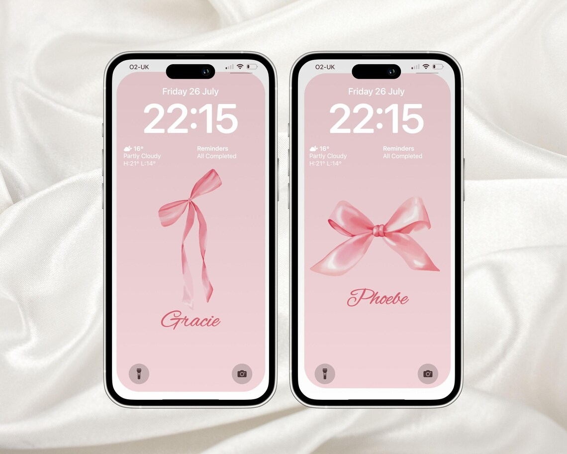 Custom Phone Wallpaper Bow Phone Background iPhone Wallpaper Pink Bow ...