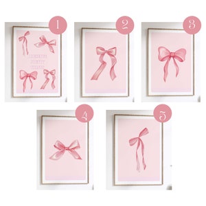 Pink Bow Posters Trendy Bow Print Pink Coquette Prints College Dorm ...