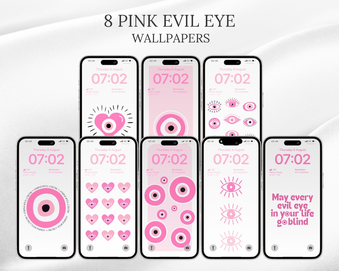 Pink Evil Eye Wallpaper Phone Background Evil Eye Background Bundle ...