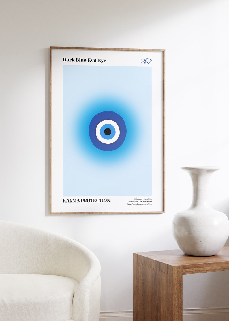 Evil Eye Poster Aura Gradient Evil Eye Print Protection Karma - Etsy