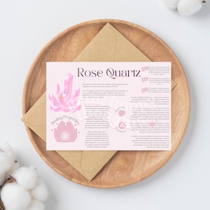 Rose Quartz Crystal Card Meaning Crystal Description Cards Printable ...