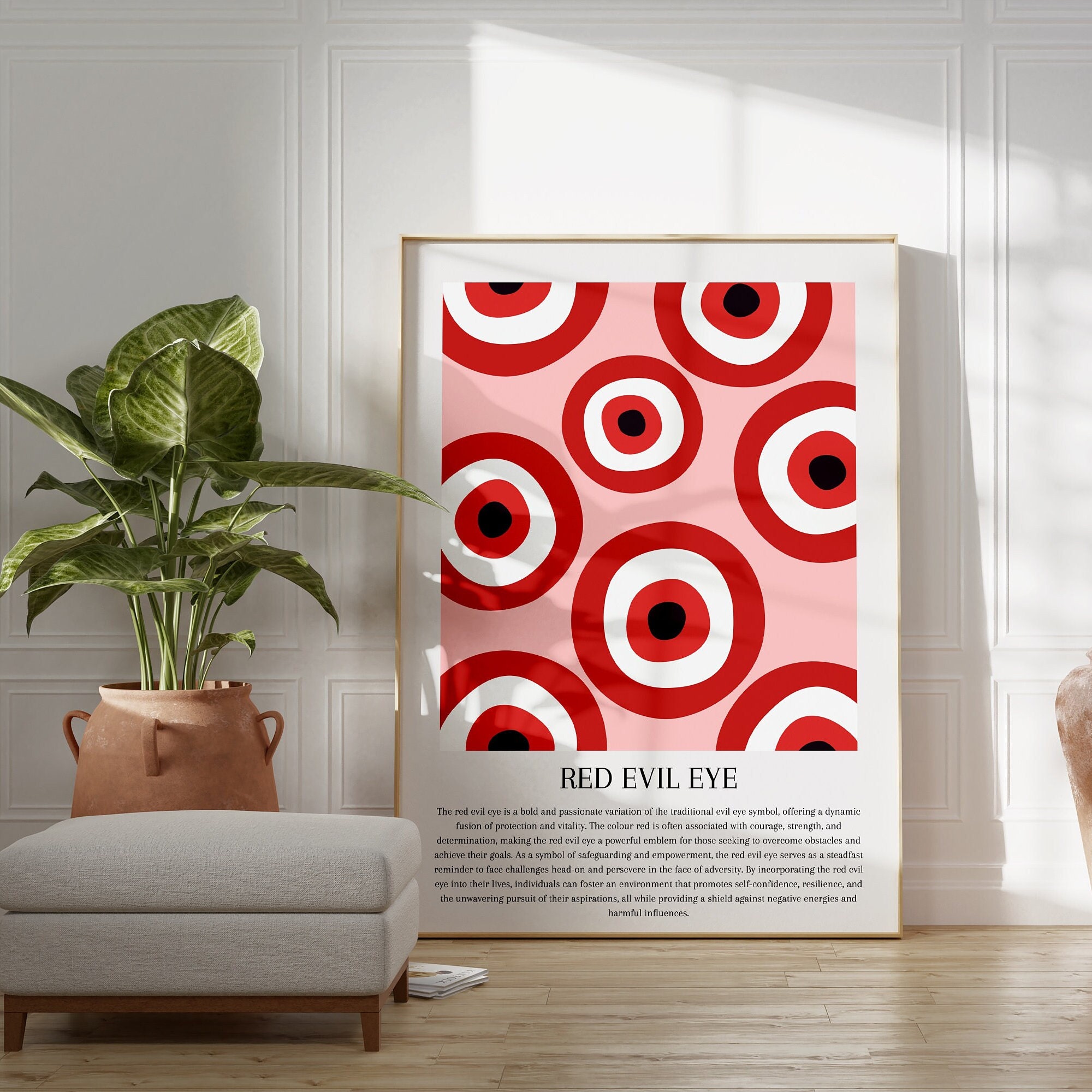 Evil Eye Poster Nazar Print Pink Evil Eye Poster Greek Evil Eye Feng ...