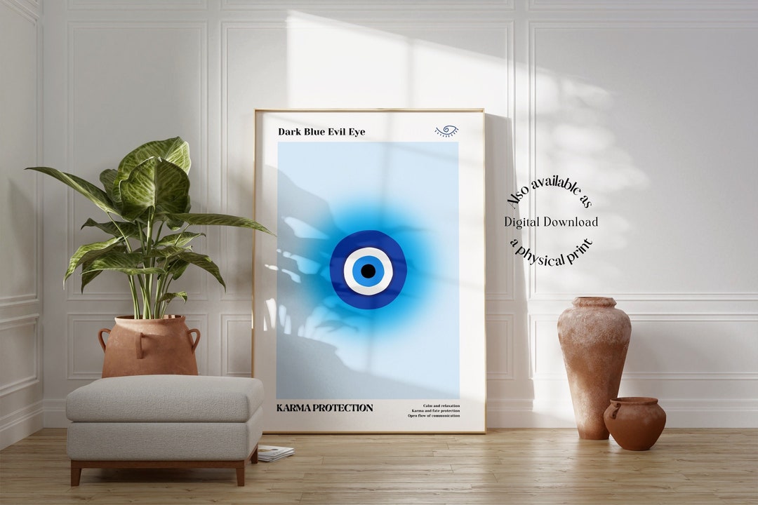 Evil Eye Poster Aura Gradient Evil Eye Print Protection Karma Gift New ...