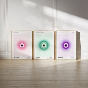 Pink Evil Eye Poster Aura Gradient Evil Eye Print Happiness Gift New ...