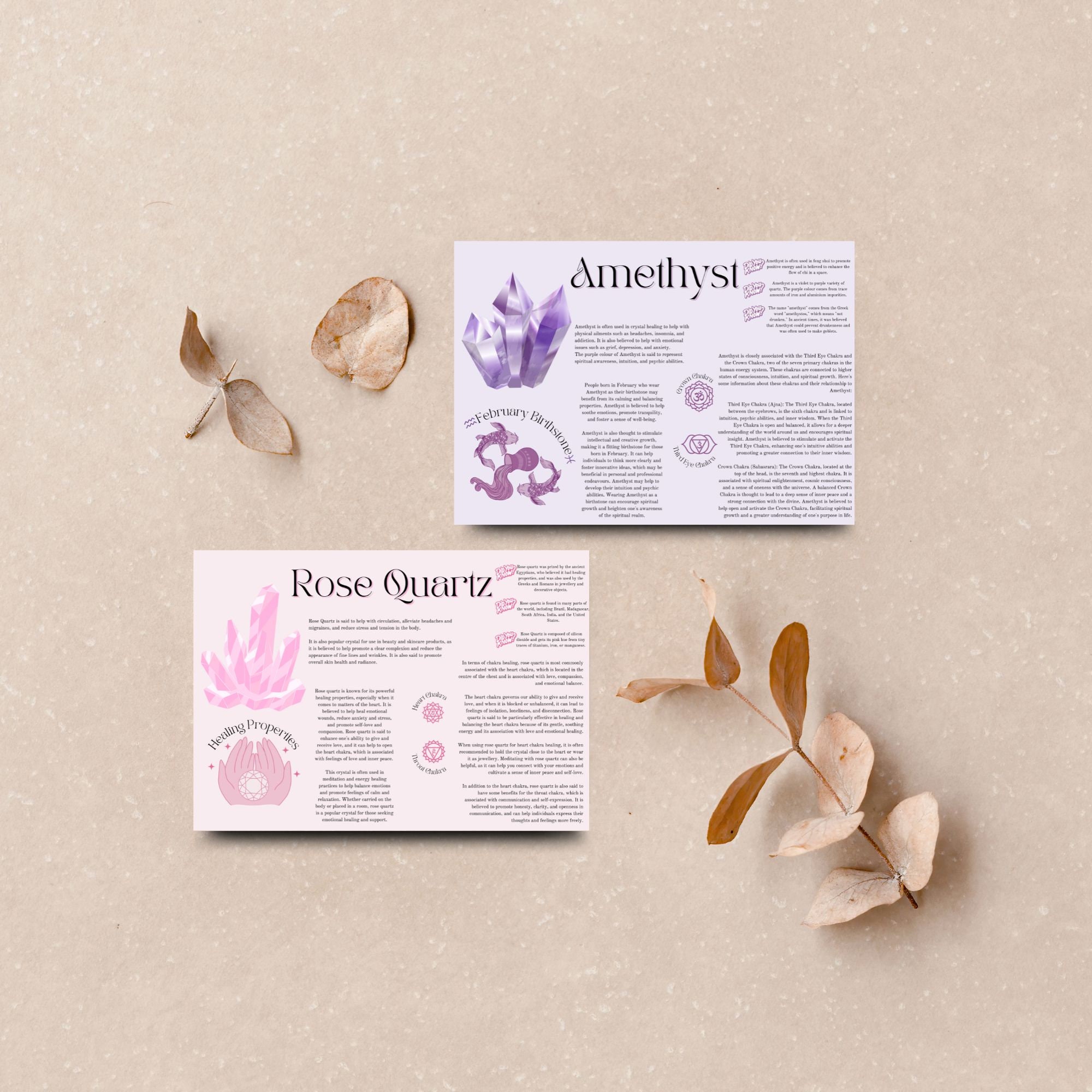 Rose Quartz Crystal Card Meaning Crystal Description Cards Printable ...