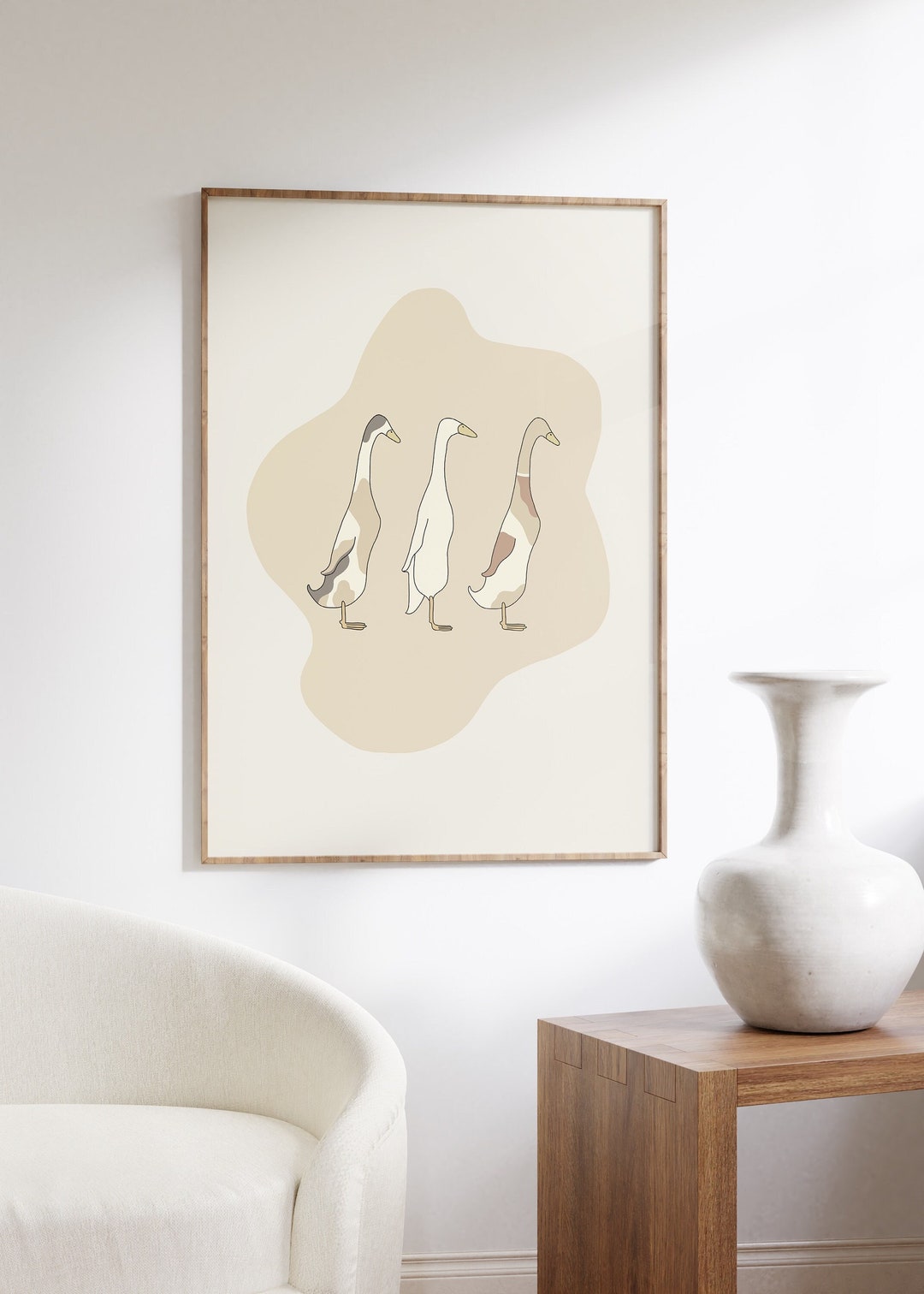 Runner Duck Poster Cute Duck Neutral Home Decor Cottage Core Wall Art ...