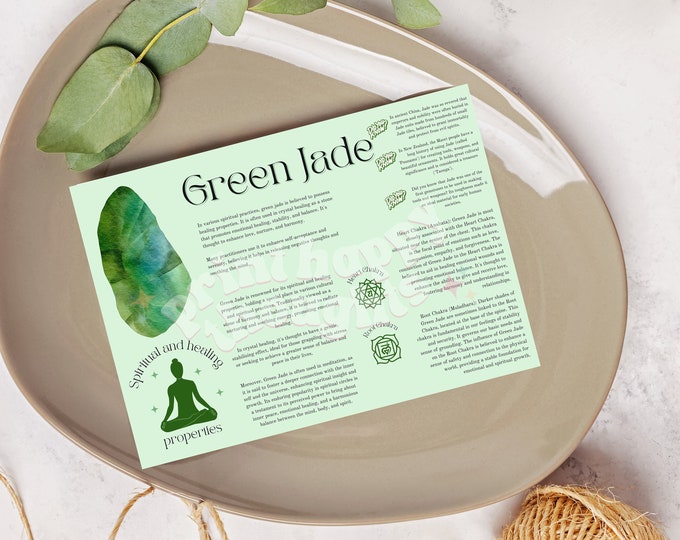 Green Jade Crystal Card Meaning Jade Card Jade Crystal Gift Printable ...