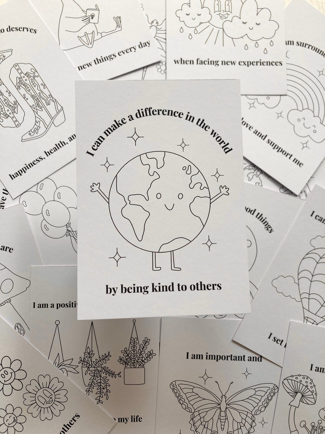 Affirmation Cards Kids Colouring Card Daily Affirmation Print ...