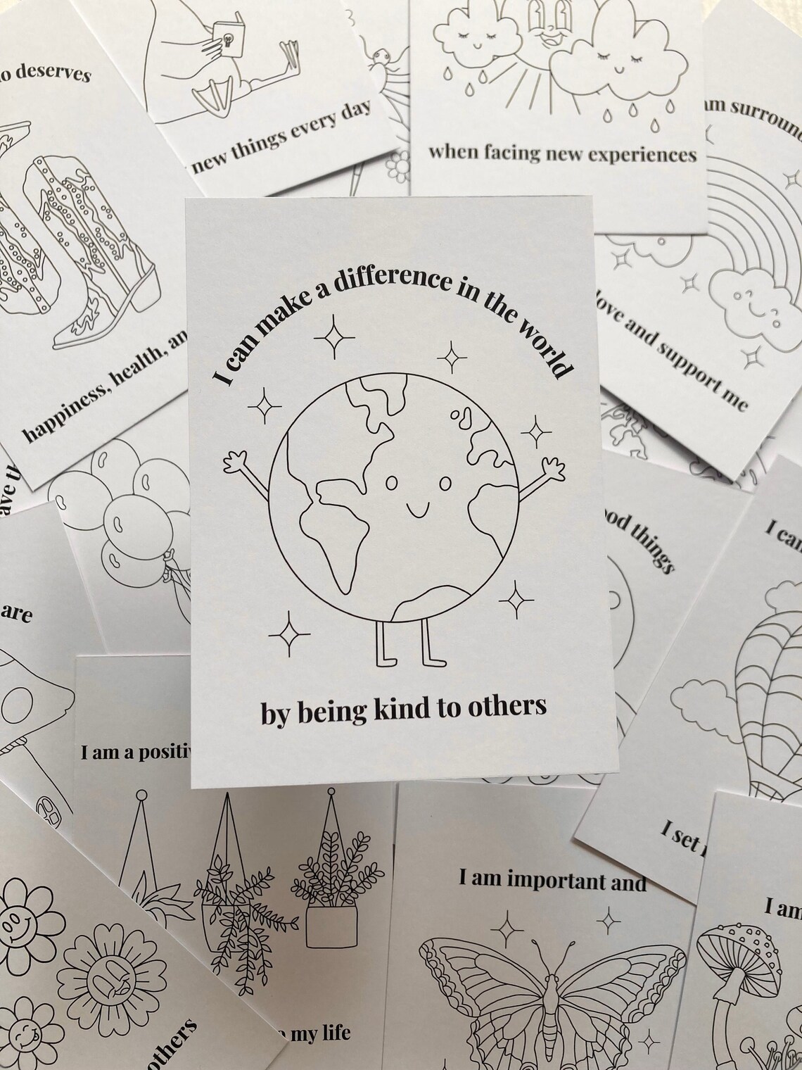 Affirmation Cards Kids Colouring Card Daily Affirmation Print - Etsy