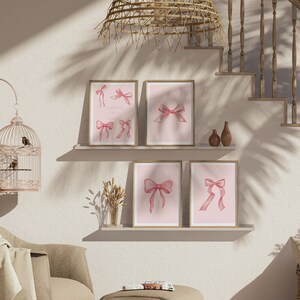 Bow Poster Pink Coquette Aesthetic Print Pink Poster Pink Bow Coquette ...