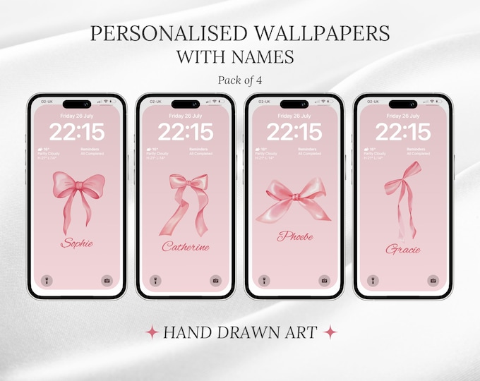 Custom Phone Wallpaper Bow Phone Background iPhone Wallpaper Pink Bow ...