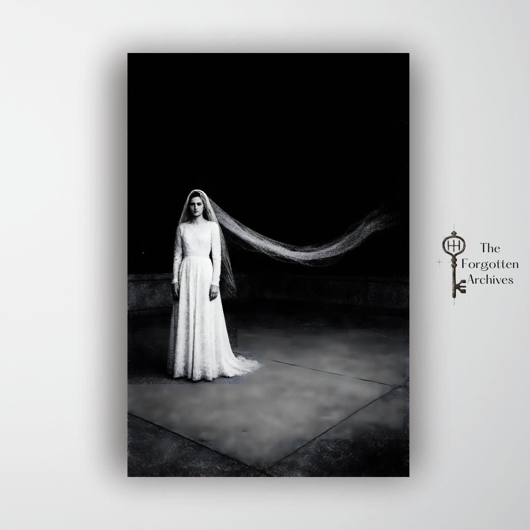 Ghostly Bride Gothic Art Print – Dark Surreal Wedding Portrait, Haunted ...