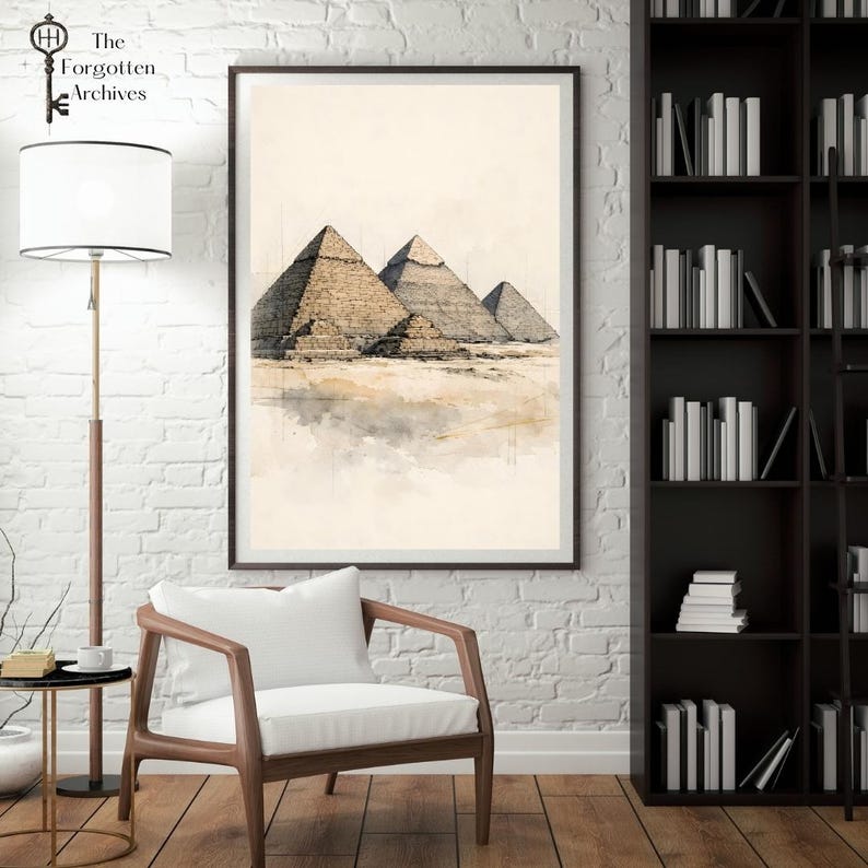 Pyramids of Giza Egypt Architectural Watercolour - Etsy