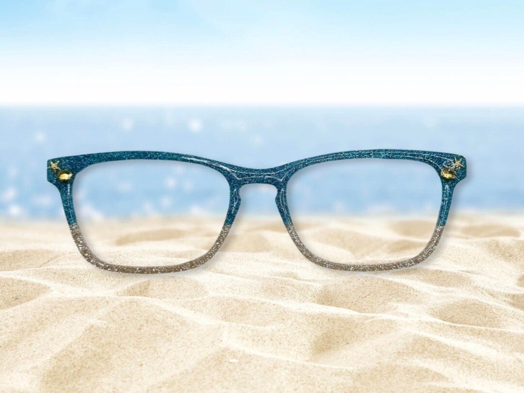 Glitter Seashore Eyeglass Toppers Made to Fit Eyeglasses Such as Pair ...
