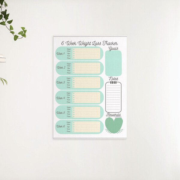 6 Week Goal Sheet - Etsy