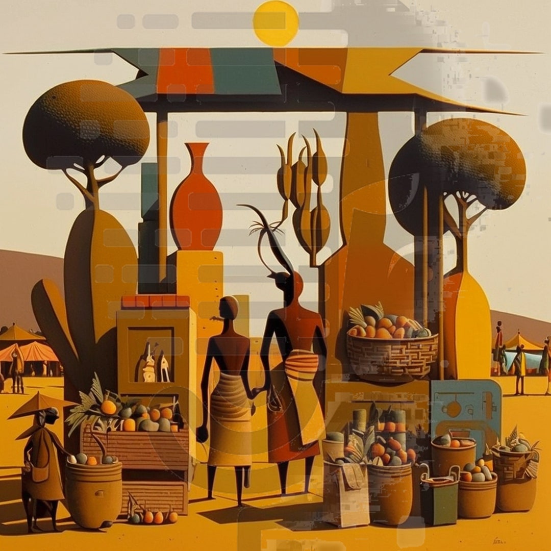 The African Marketplace Collection | African Art | Digital Download - Etsy