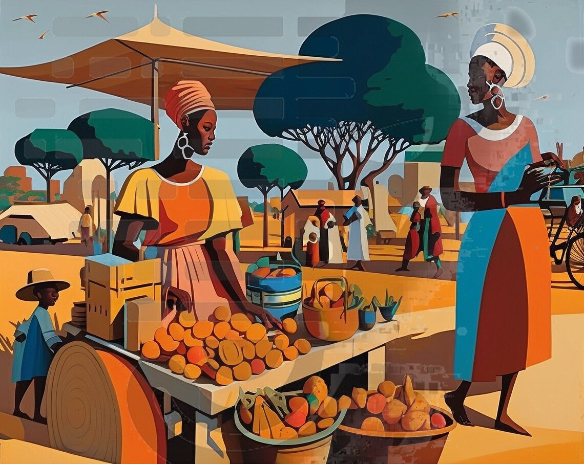 The African Marketplace Collection | African Art | Digital Download - Etsy