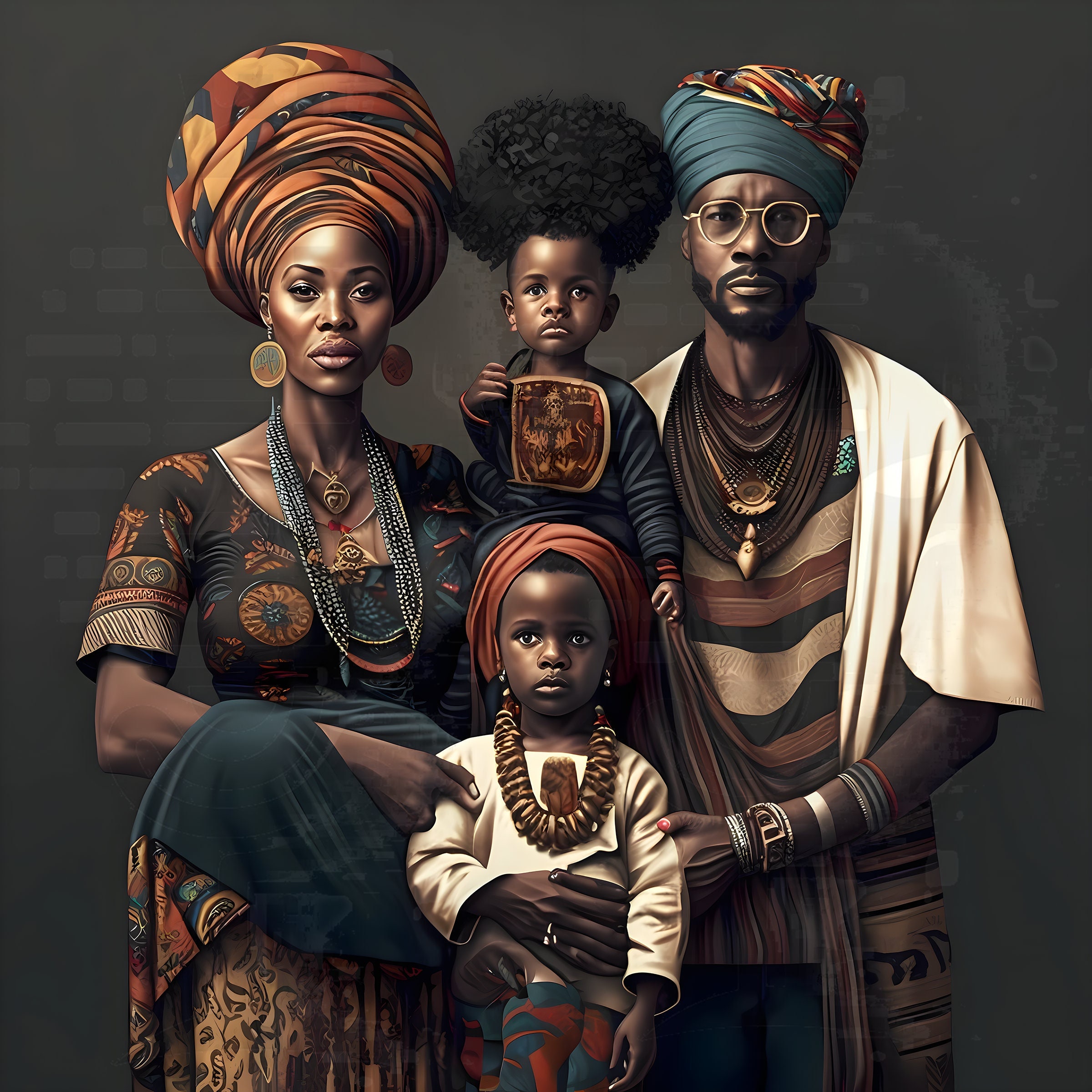 African Wall Art Family Tradition 12 X 12 - Etsy