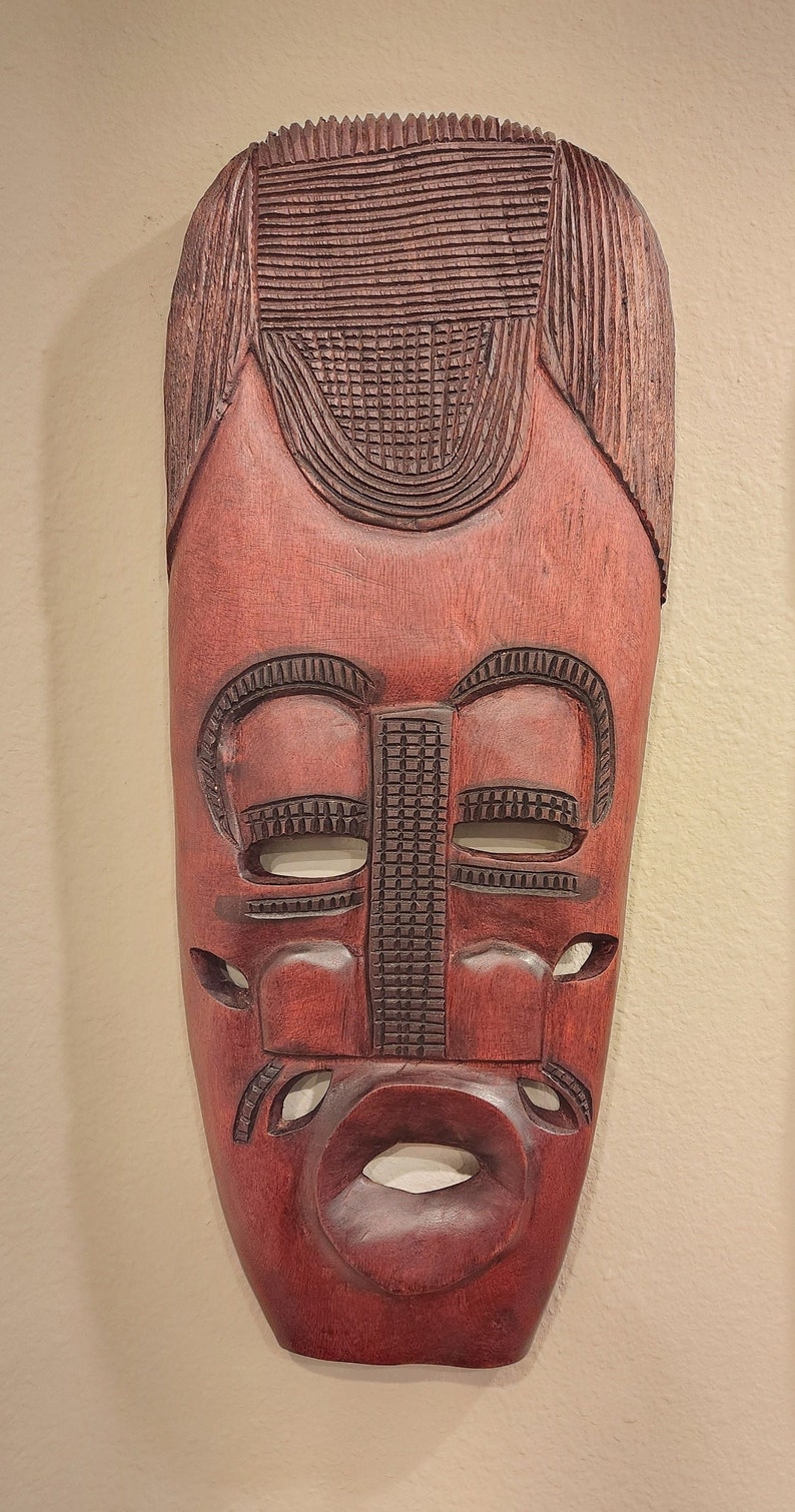 CLEARANCE | African Tribal Face Statue | African Wall Art | FREE ...