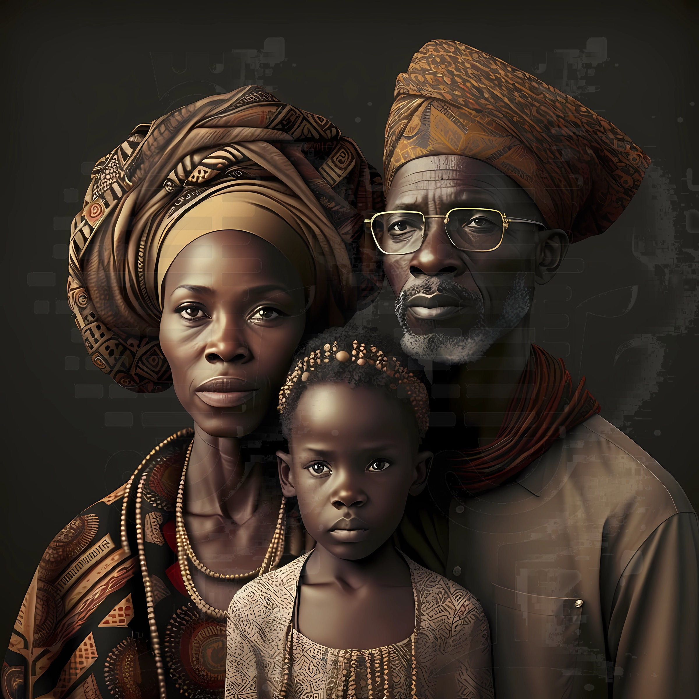 African Family Portrait African Art Collection Digital - Etsy