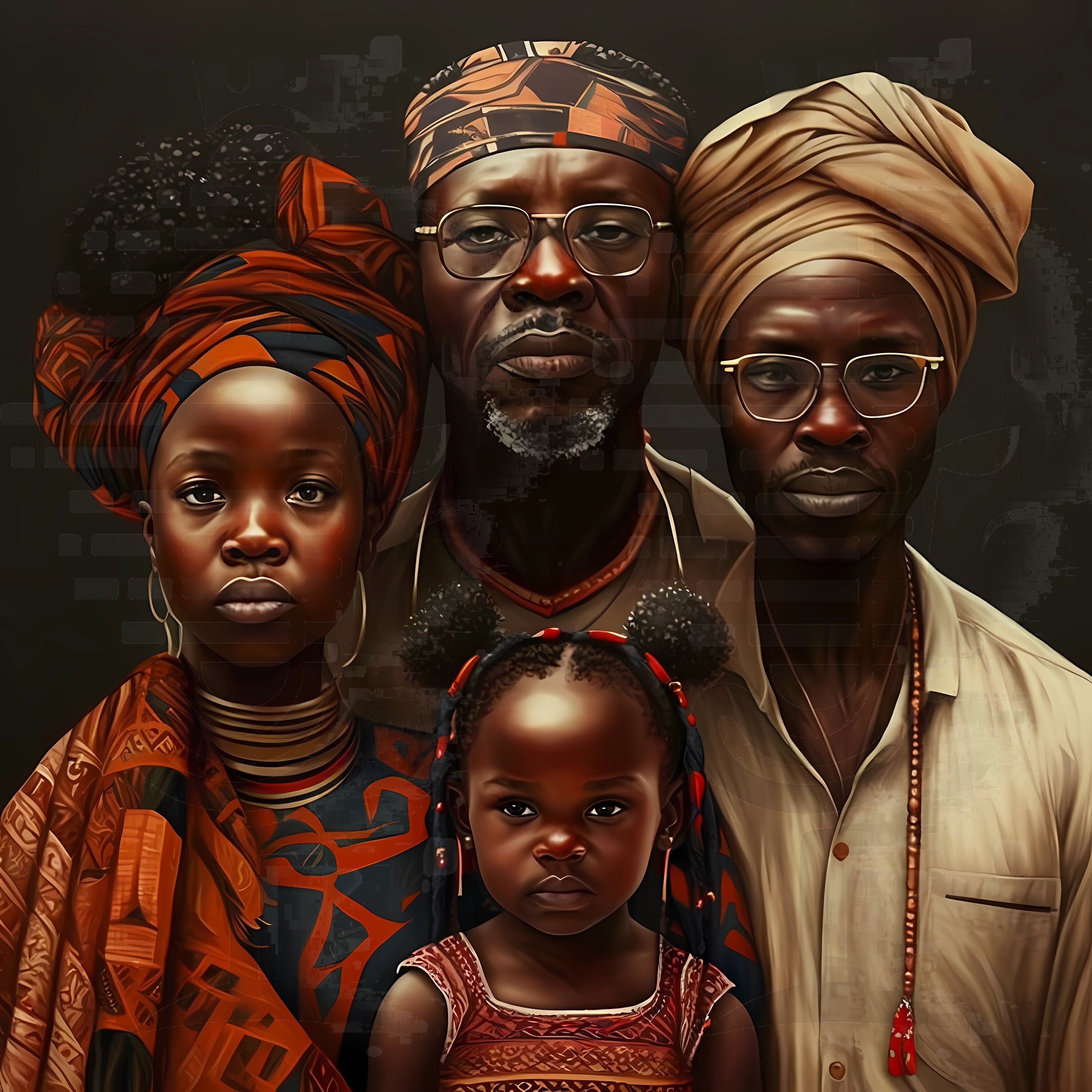 African Family Portrait African Art Collection Digital - Etsy
