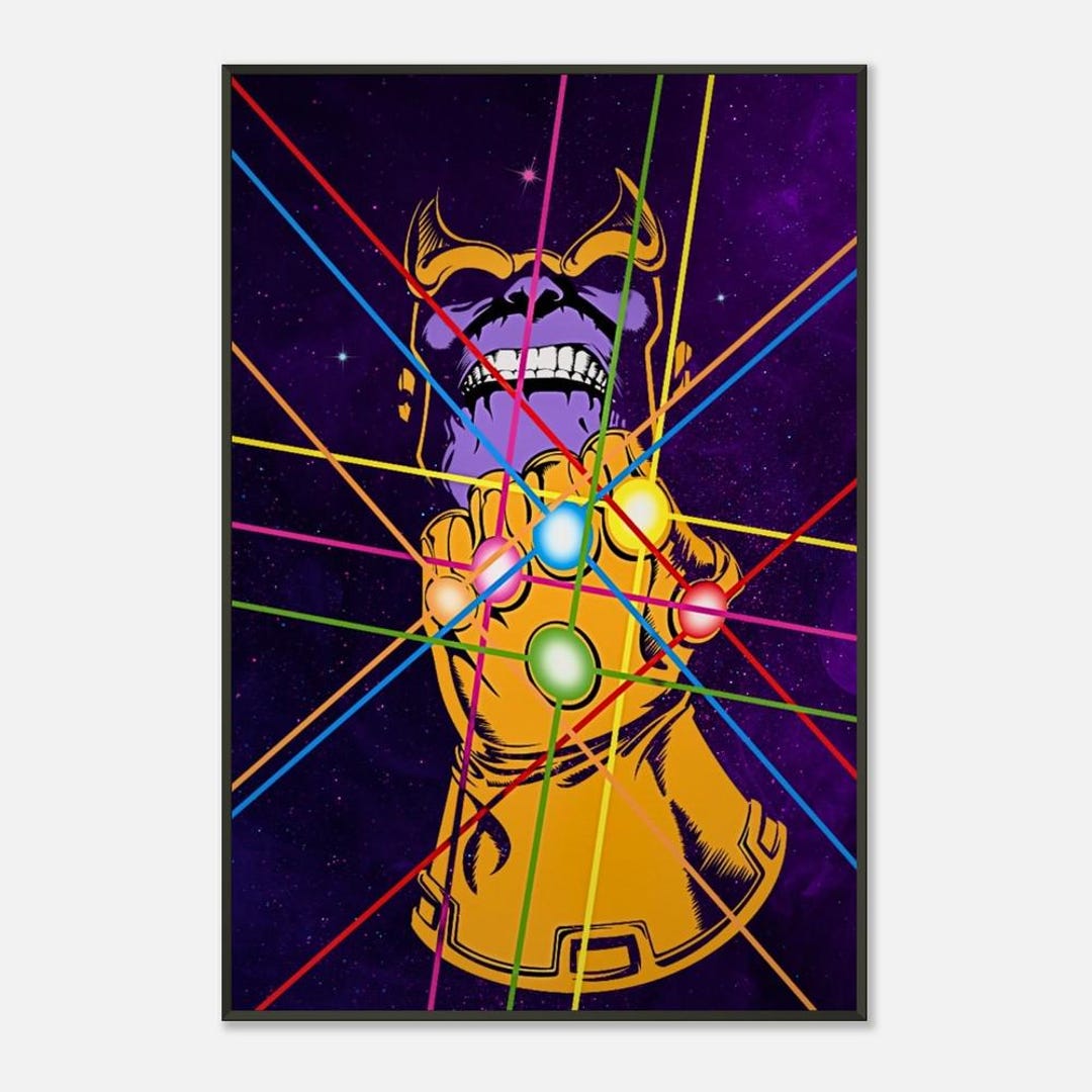 Retro Infinity Gauntlet Cosmic Galaxy Framed Poster Marvel Art Decor ...