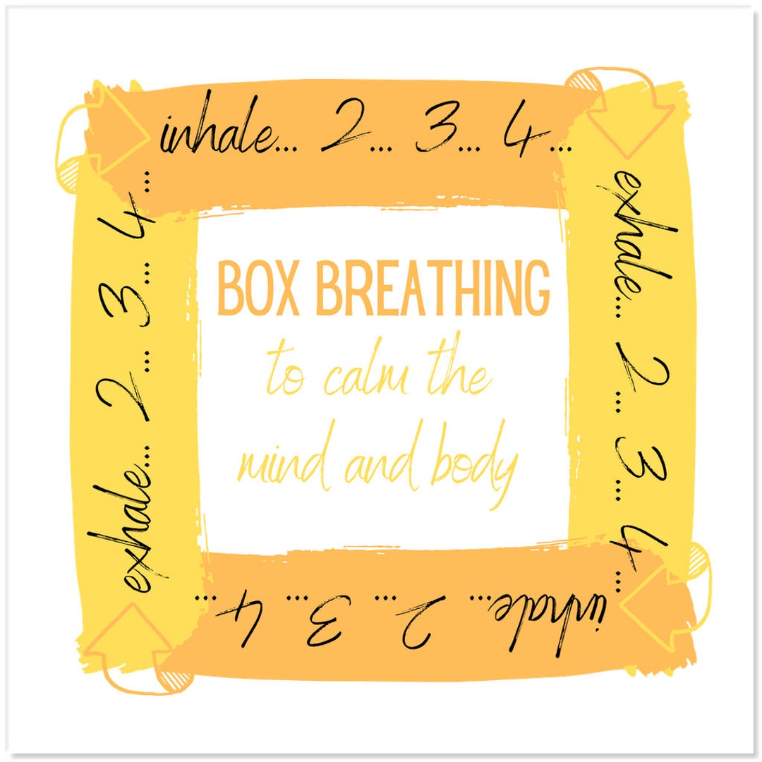 Box Breathing Grounding Kiss Cut Stickers / Mental Health Sticker ...