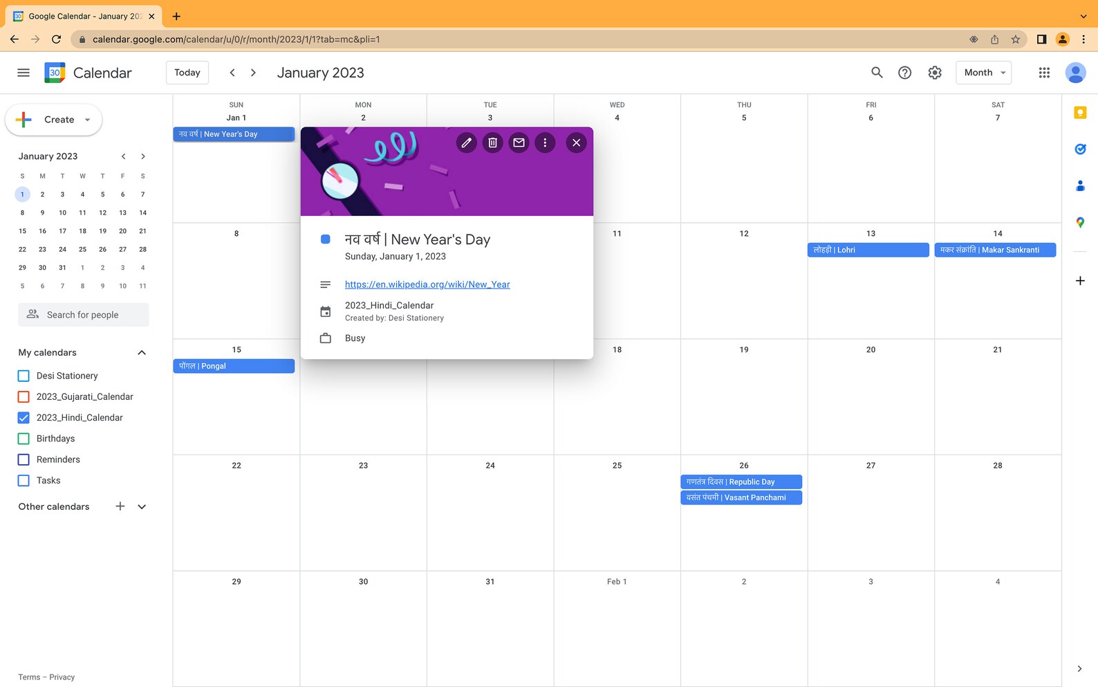 2023 Digital Hindi Calendar of Indian Holidays - Etsy