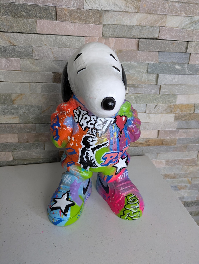 Snoopy Street Art Sculpture - Etsy UK