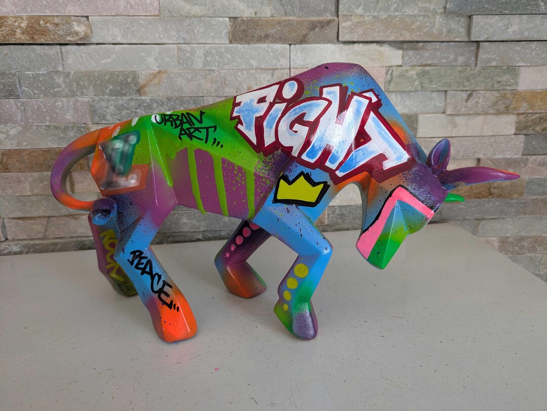 Urban Pop Art Bull - Etsy