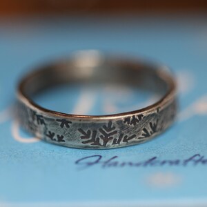 Snowflake Ring* Solid Sterling Silver* Stacking Band*winter Jewelry - Etsy