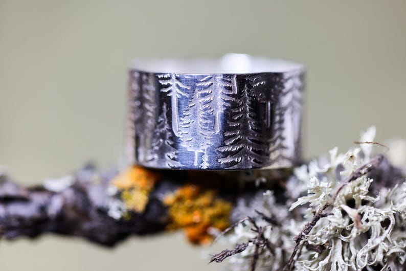 Pine Tree Ring* Solid Sterling Silver * 1/2" Wide *whisper in the Pines ...