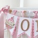 Cupcake ONE Banner pink First Birthday High Chair Banner Sweet One ...