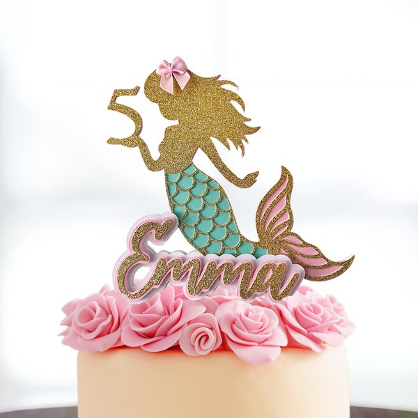 Mermaid Cake Topper - Etsy