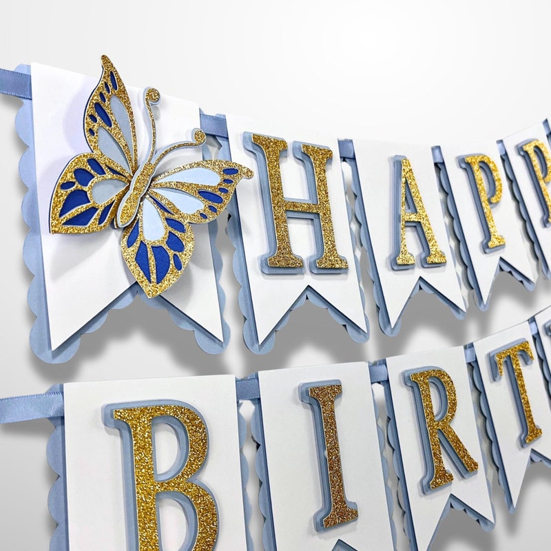 Butterfly Birthday Banner - Etsy