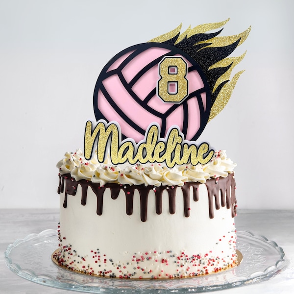 Personalized Volleyball Cake Topper - Etsy