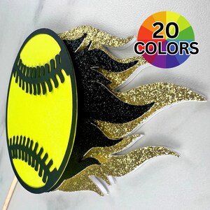 Girls Softball Centerpiece Sticks Birthday Party Decoration Sport Theme ...