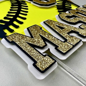 Softball Cake Topper [varsity Lettering] - Girls Birthday Party ...