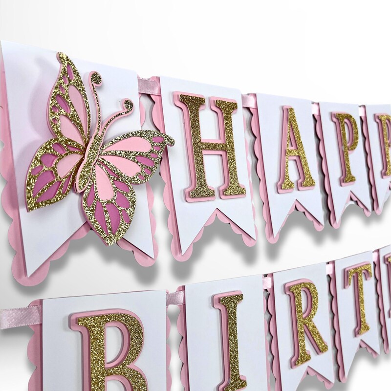 Butterfly Birthday Banner - Etsy