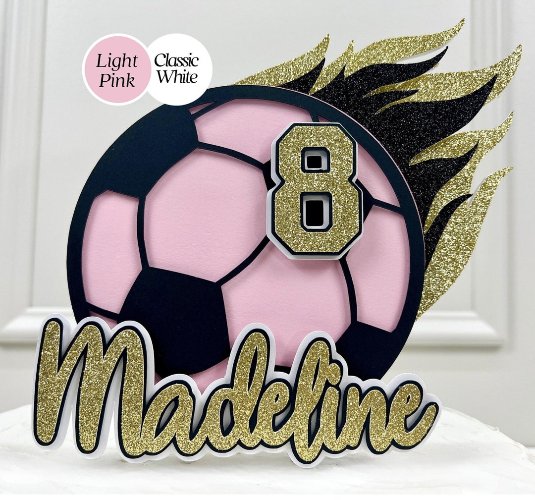 Girls Soccer Cake Topper Girls Soccer Party Soccer - Etsy