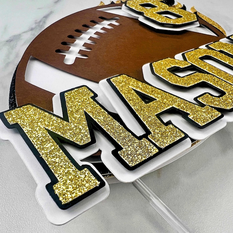 Football Cake Topper - Personalized Birthday Decorations, Sports Party ...
