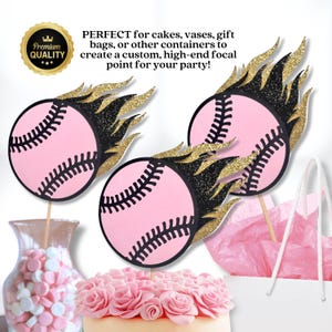 Girls Softball Centerpiece Sticks - Birthday Party Decoration - Sport ...