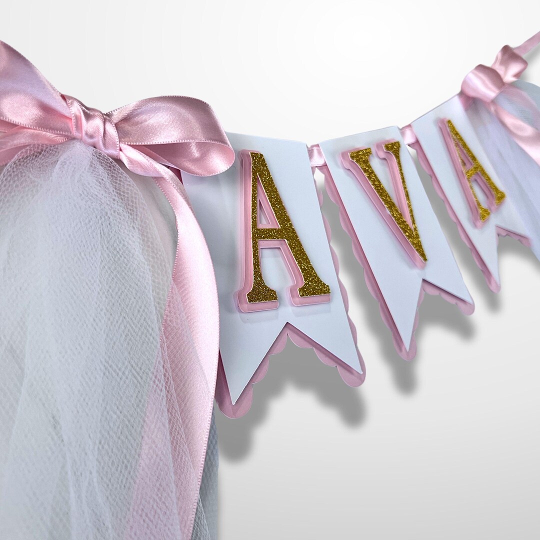Pink Custom Banner - Personalized - Girls Baby Shower Decoration ...