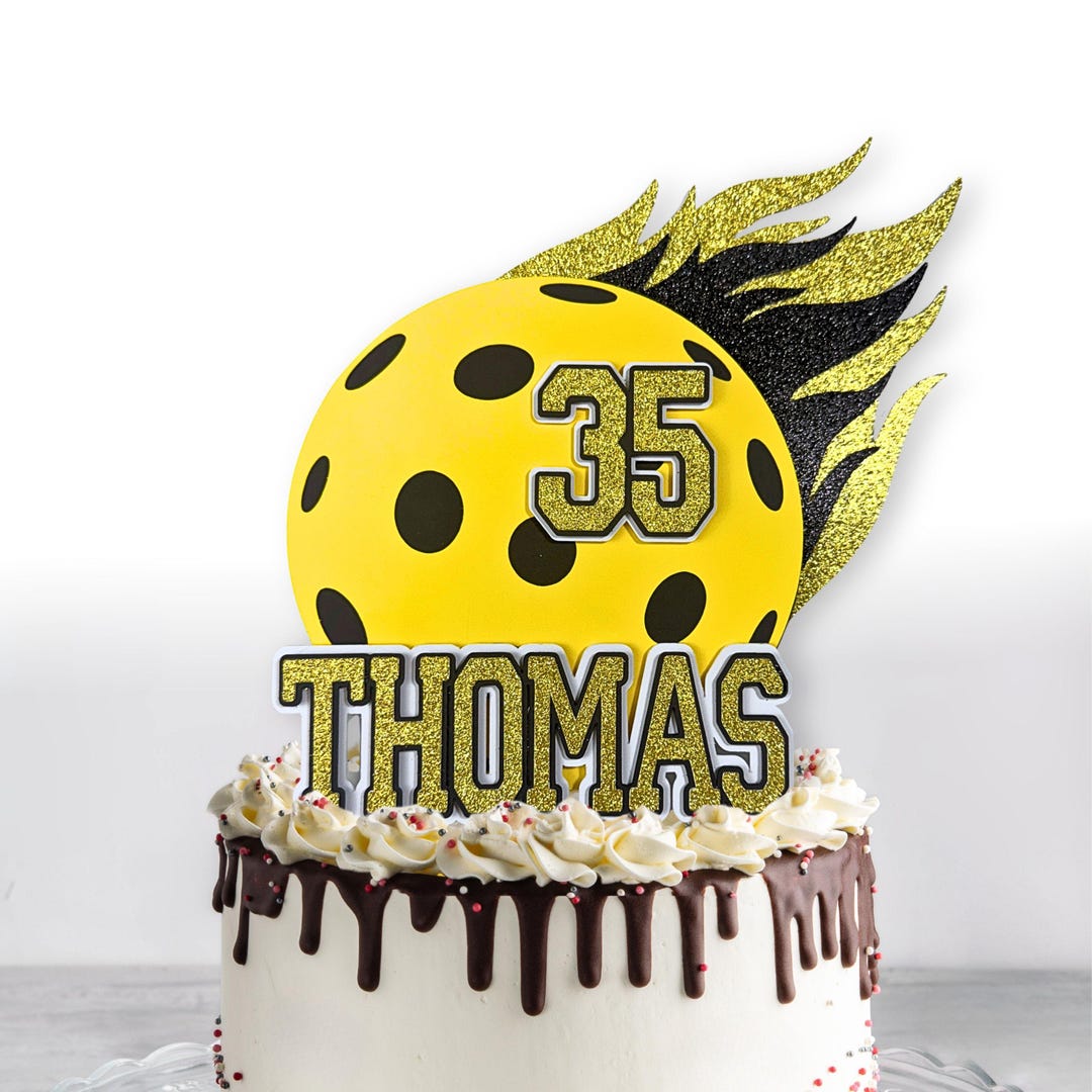 Pickleball Cake Topper – Custom Name & Age, Birthday Cake Topper ...