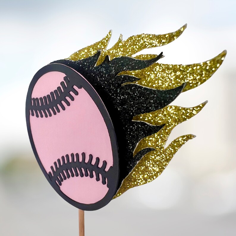 Softball Cupcake Topper Birthday Party Decoration Sport Cupcake Picks ...