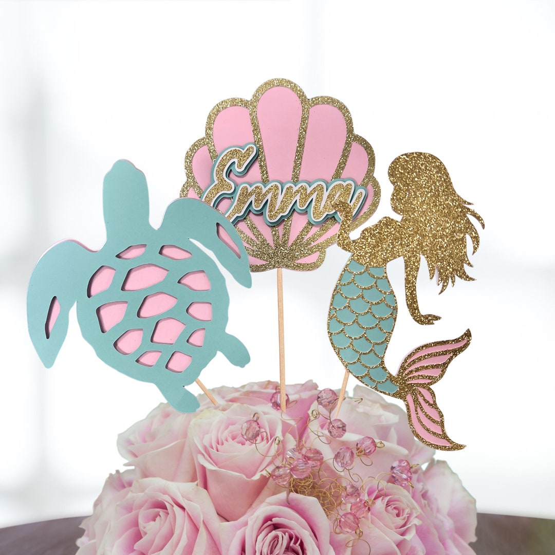 Mermaid Centerpiece Set Birthday Party Mermaid Decoration 3-piece Set ...
